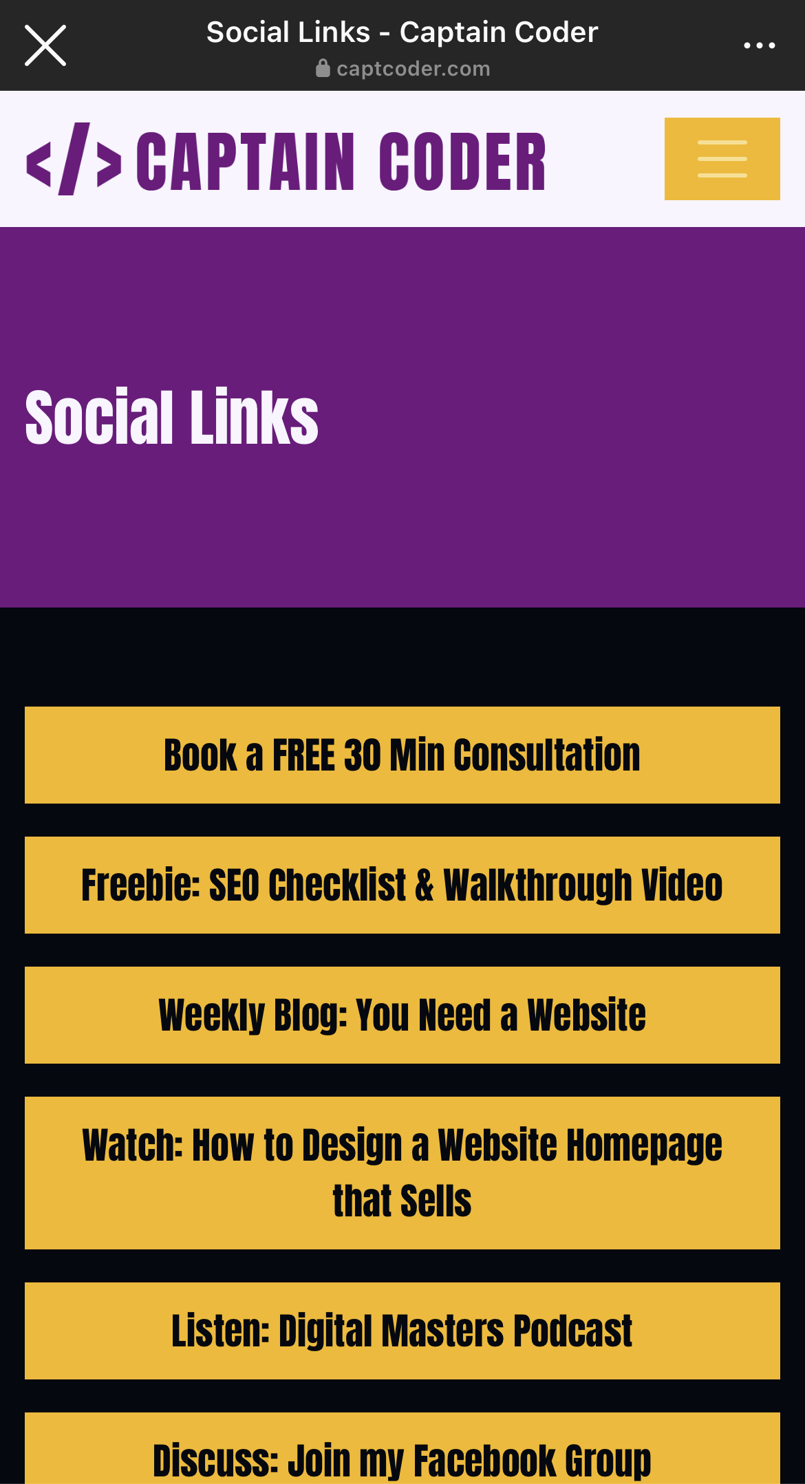 You Don't Need Linktree if You Have a Website | Captain Coder